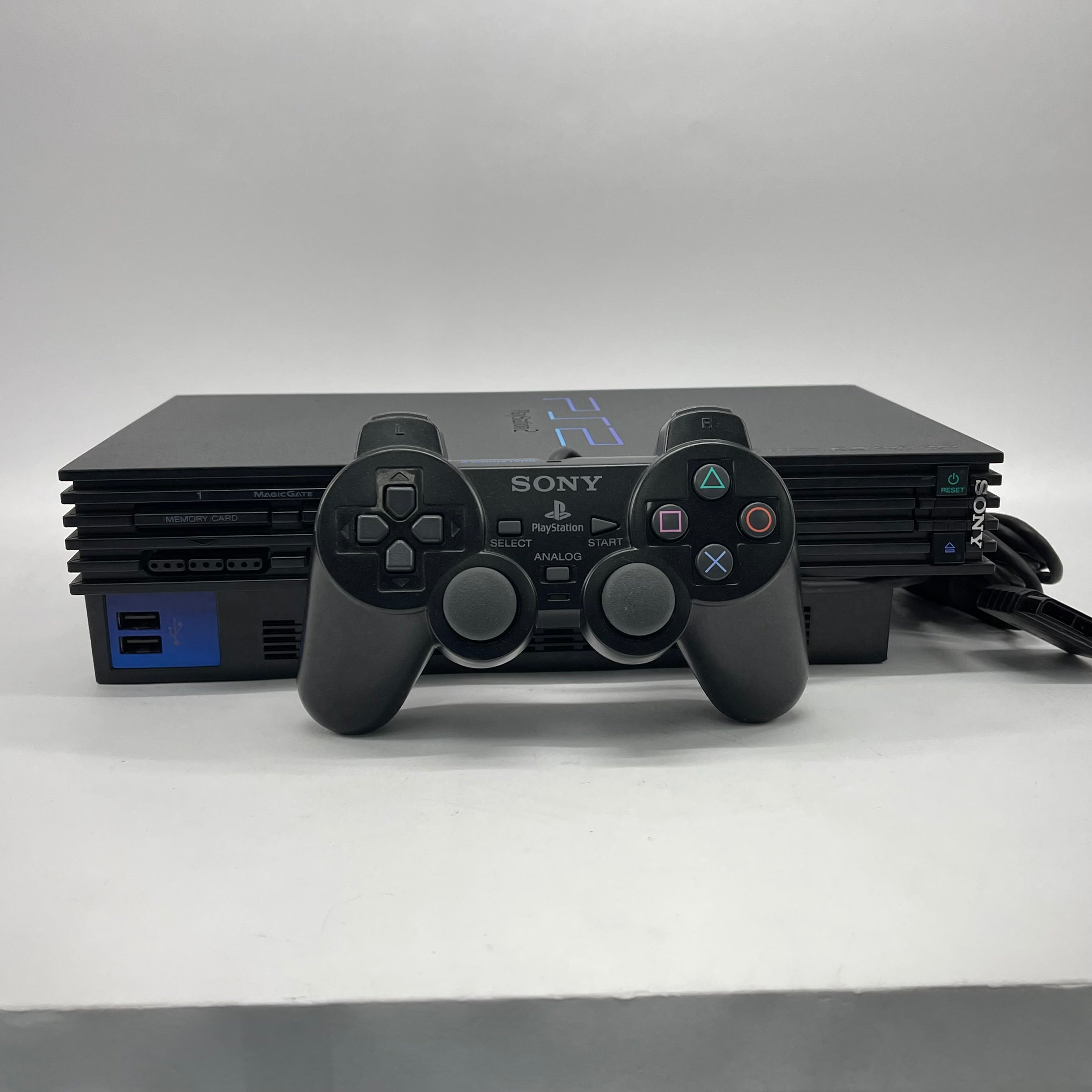 Sony PlayStation 2 PS2 Black Console Gaming System With Network Adapte ...
